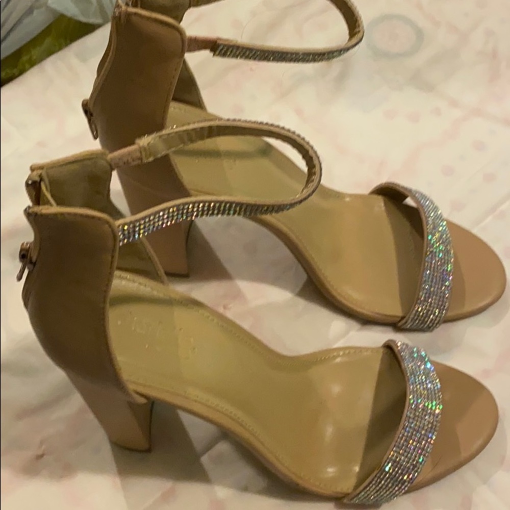 Ankle Strap Sandals 4 Inch Block Heels Taupe - Gem